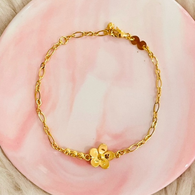 Jual gelang fancy bunga mini merica cantik emas asli kadar 700 | Shopee ...