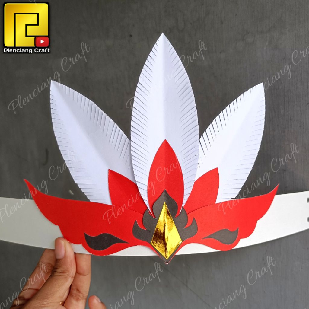 Jual [ Syp.B] Mahkota Merah putih Hiasan kepala dari kertas Handmade ...