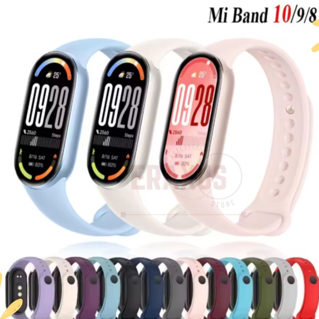 Jual Eraxus Strap Mi Band 10 9 8 Rubber Silicone Tali Pengganti Xiaomi Mi Band 8 9 10 Warna ...