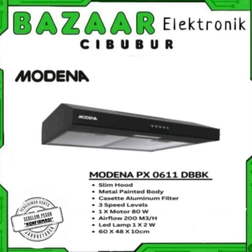 Jual COOKER HOOD MODENA PX6001 PENGHISAP ASAP DAPUR PX6001 PX 6001 60CM ...