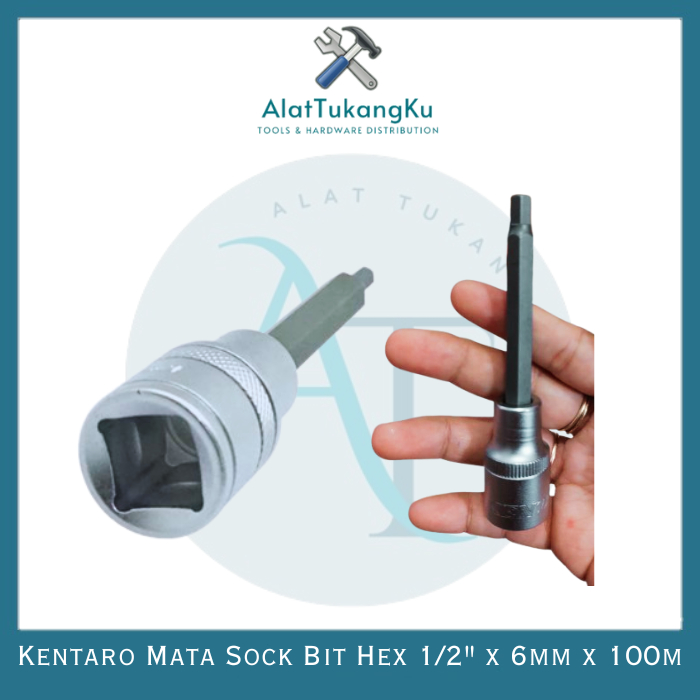 Jual Kentaro Mata Sock Soket Hex Bit Socket Long 1/2"X6MMX100MM / Mata ...