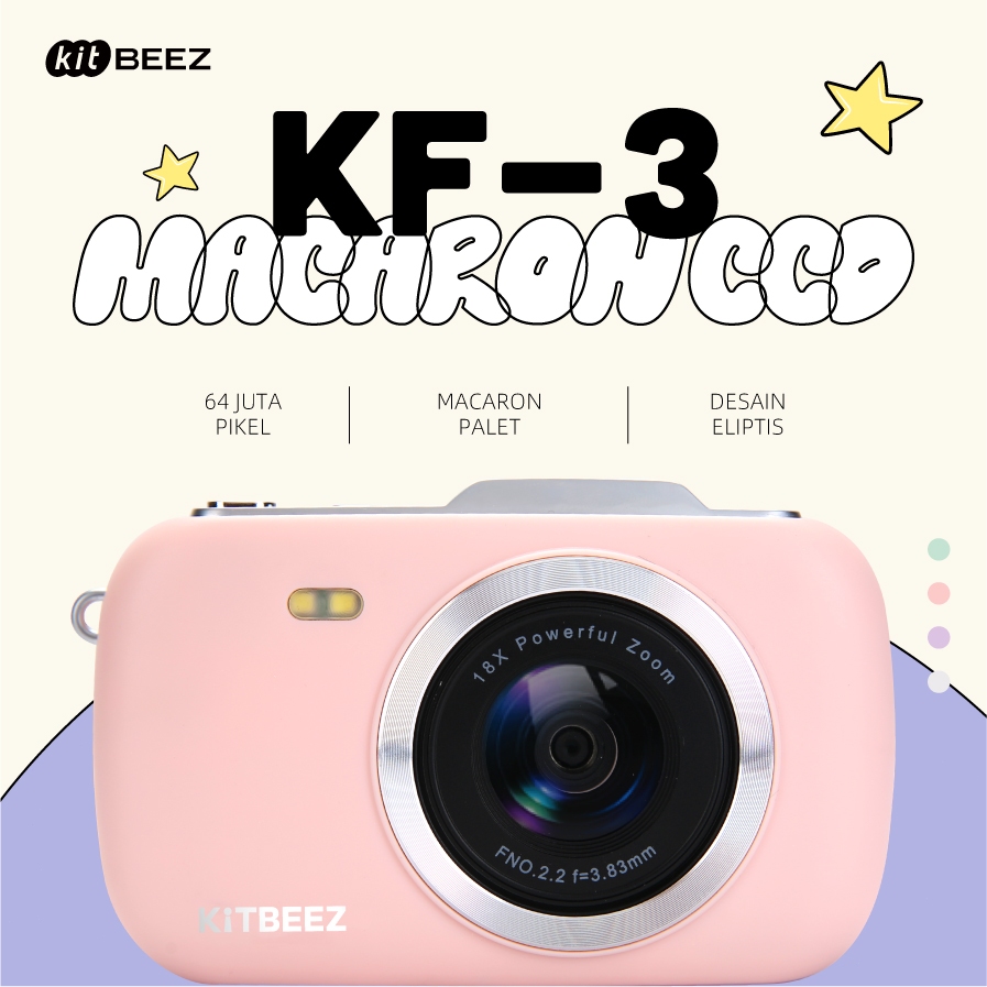 Jual KiTBEEZ KF-3 Kamera Digital 64MP 18X 4K HD Vedio Macaron Kamera Kamera Murah Digital Camera ...