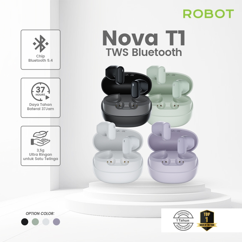 Jual ROBOT TWS Earphone Wireless Bluetooth 5.4 with Gagang Mini 2 cm ...