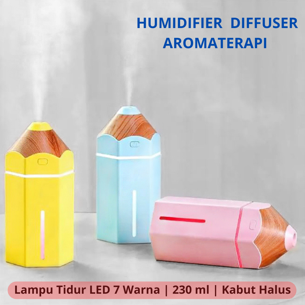 Jual Humidifier Aromatherapy 230ml | Led 7 Warna | Bentuk Pencil ...