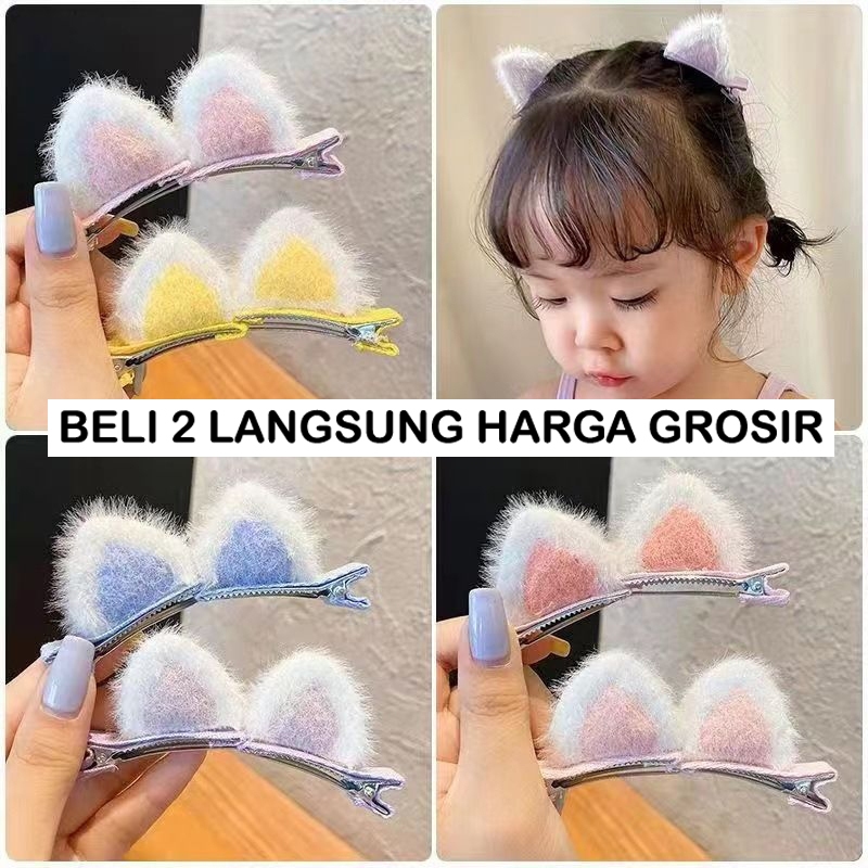Jual Set Jepit Rambut Anak Model Telinga Kucing Fashion Korea | Shopee ...