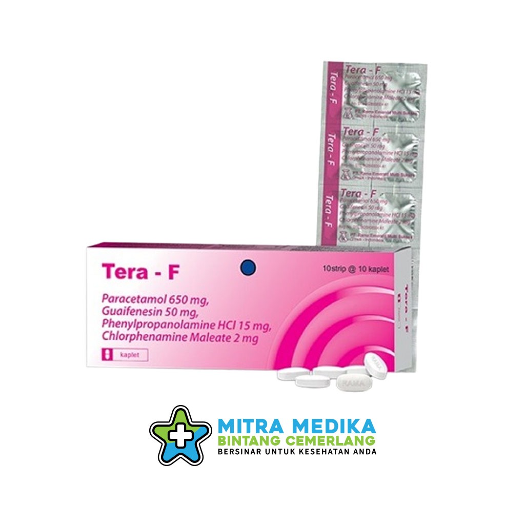 Jual TERA F TABLET STRIP PARACETAMOL UNTUK MEREDAKAN GEJALA FLU BERAT ...