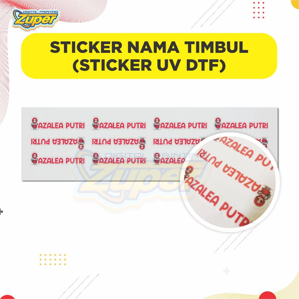 Jual Stiker Nama Timbul Sticker UV DTF Custom Nama Anak Tahan Lama ...