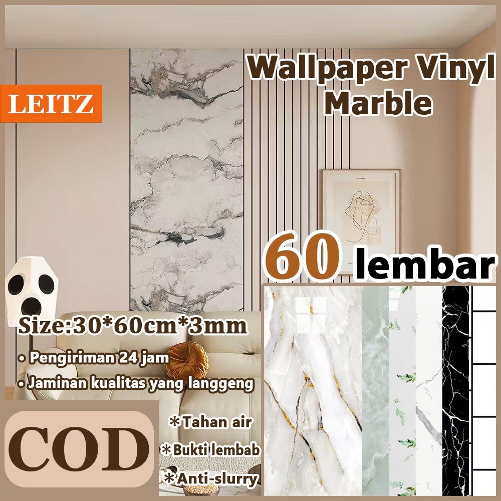 Jual LEITZ - Wallpaper Dinding Vinyl Marble 30*60cm Lantai Vinyl Marbel ...