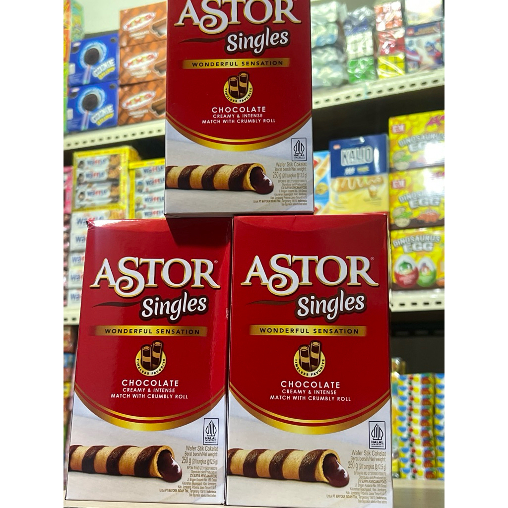 Jual ASTOR WAFER COKLAT SINGLES ISI 20x 12,9g | Shopee Indonesia