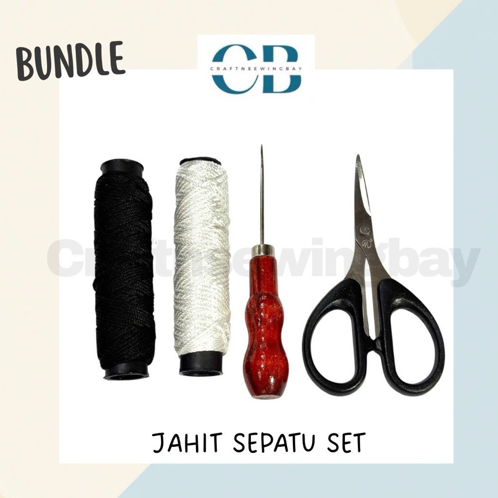 Jual Paket Jahit Sepatu – Gunting Tajam + Benang Nilon 2 Roll + Jarum ...