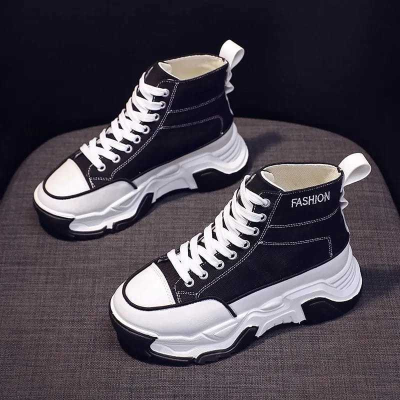 Jual JURAGAN ONLINE - Sepatu Sekolah Wanita High Top Sneakers Semi ...