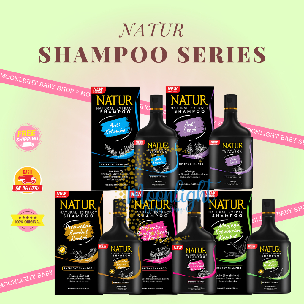 Jual Natur Hair Shampoo 80ml -140ml - 270ml l Aloe Vera BPOM | Ginseng Extract | Olive Oil ...