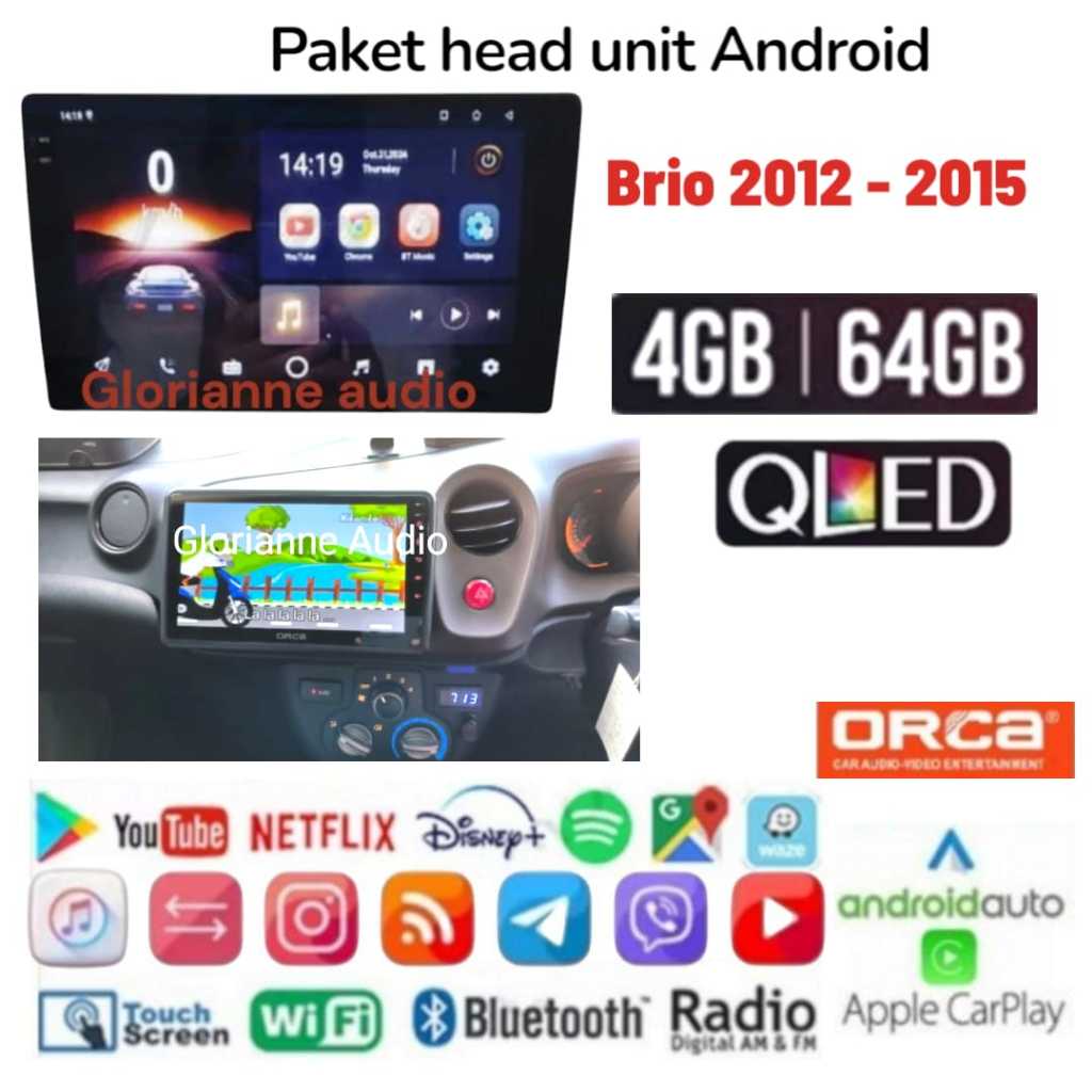 Jual Paket Head Unit Android ORCA RAM 4GB / 64GB + Frame Brio 2012 ...