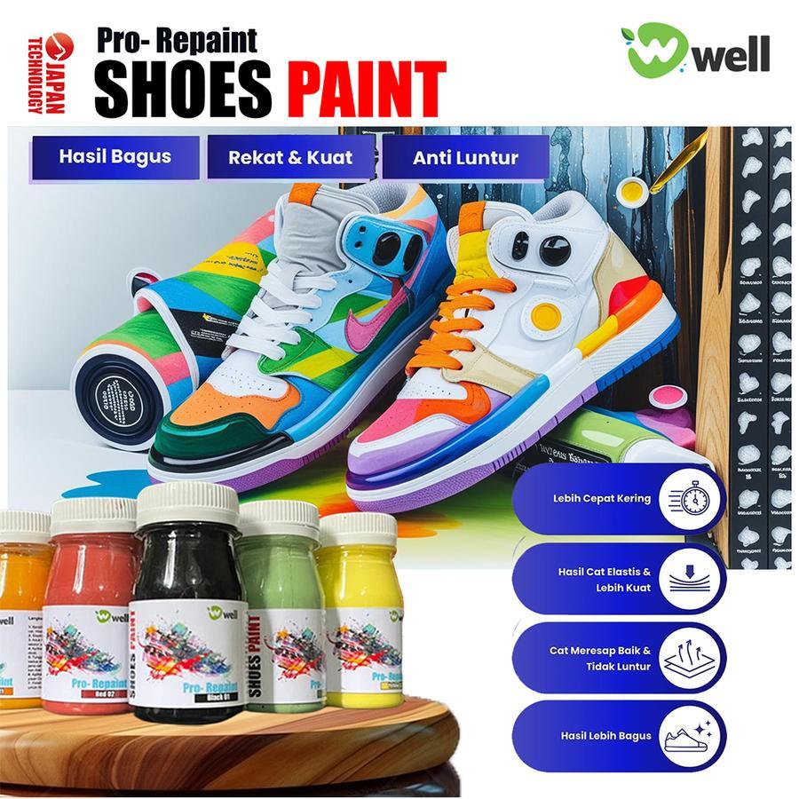 Jual Cat Sepatu Shoe Paint Well Pro Leather Paint Shoes Cat Kulit ...
