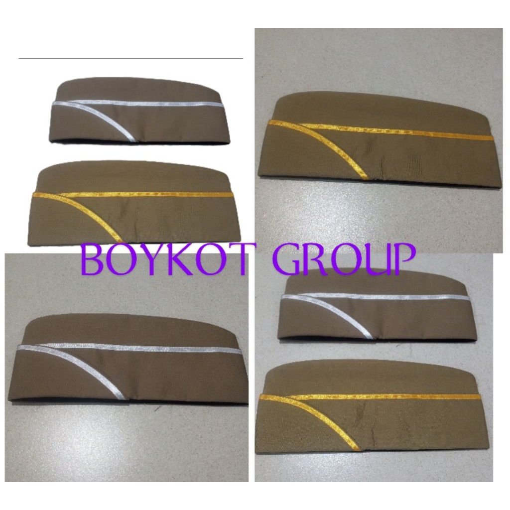 Jual Topi mut ASN lapangan lis kuning / putih (pilih variasi detail via ...