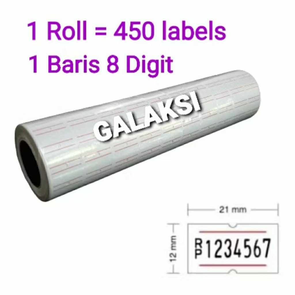 Jual [PAK/10 ROL] PRICE LABEL / LABEL HARGA 1 BARIS (12MM X 21MM ...