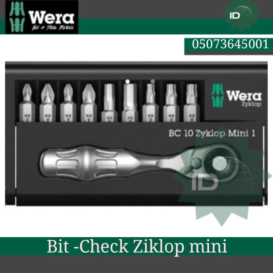 Jual Obeng Bit Ratchet Set Wera 05073645001 Bit-Check 10 Zyklop Mini 1 ...