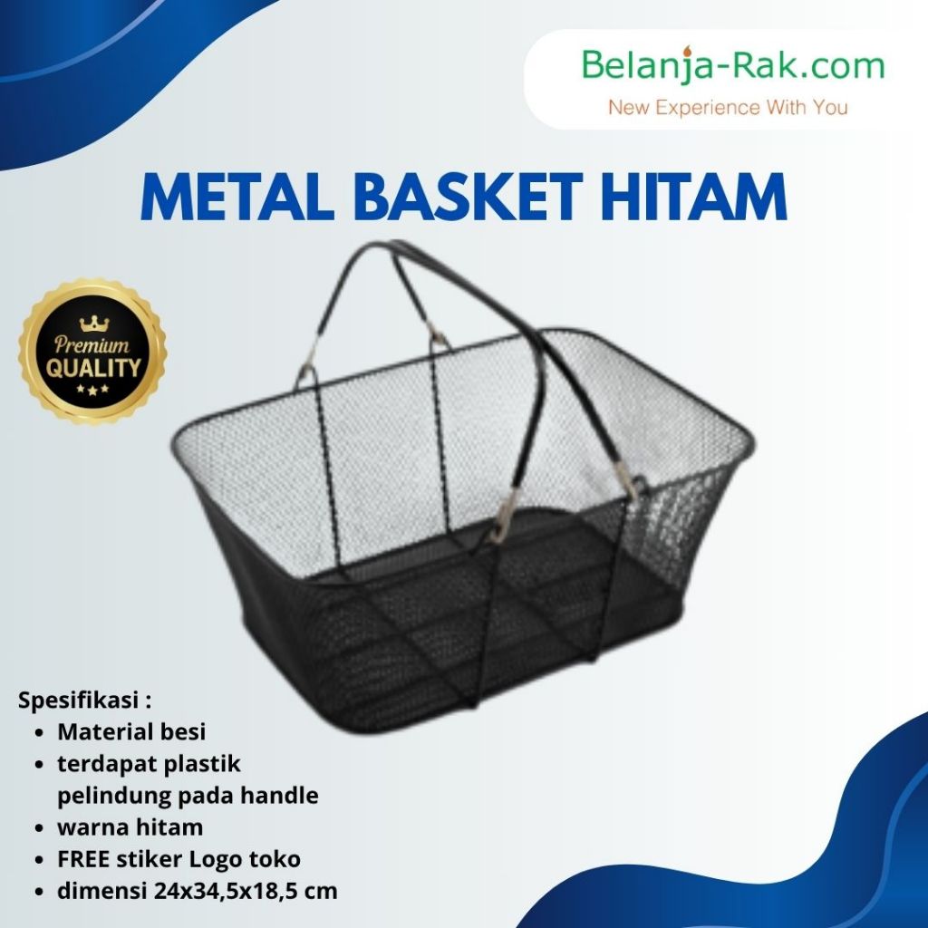 Jual Metal Wire Basket Keranjang Belanja Toko warna Hitam | Shopee ...
