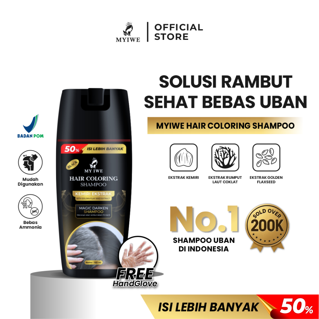 Jual Myiwe Shampoo Penghitam Rambut Uban / Shampoo Penghilang Uban ...