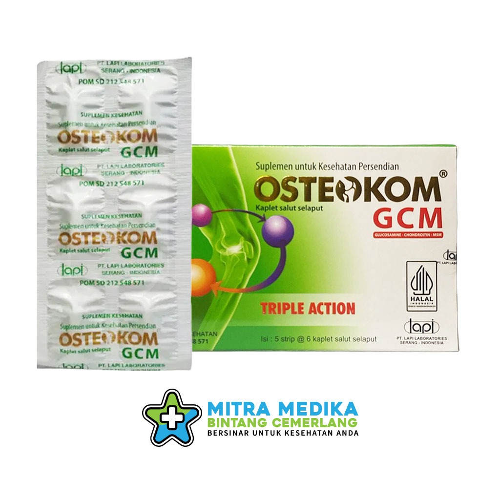 Jual OSTEOKOM GCM SUPLEMEN UNTUK KESEHATAN PERSENDIAN (1 KOTAK@5 STRIP ...