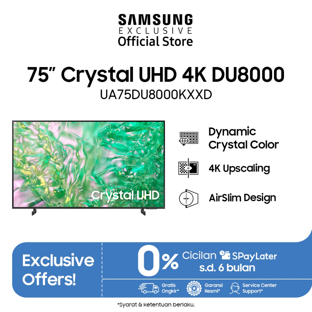 Jual Samsung 75" Crystal UHD 4K DU8000 4K Smart TV | Dynamic Crystal ...