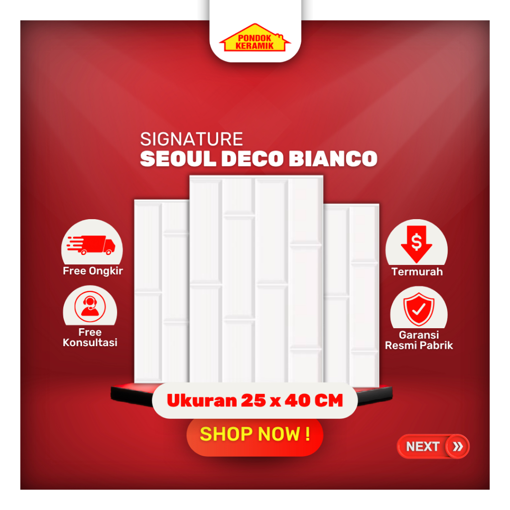 Jual Keramik Dinding Signature 25x40 Seoul Deco Bianco / Bricko Bata ...