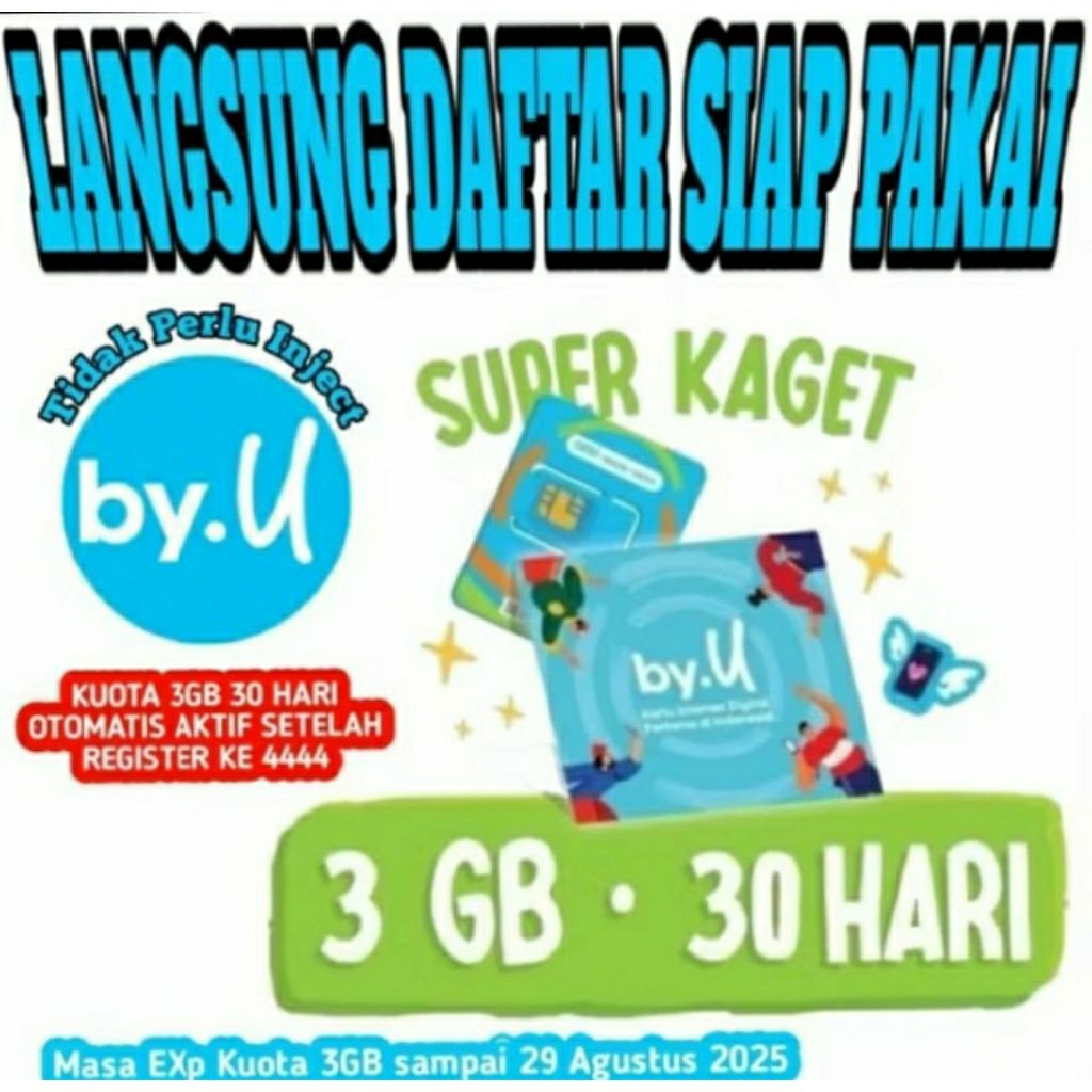 Jual kartu perdana byu kuota 3gb 30 hri masa aktif selamaya by ...