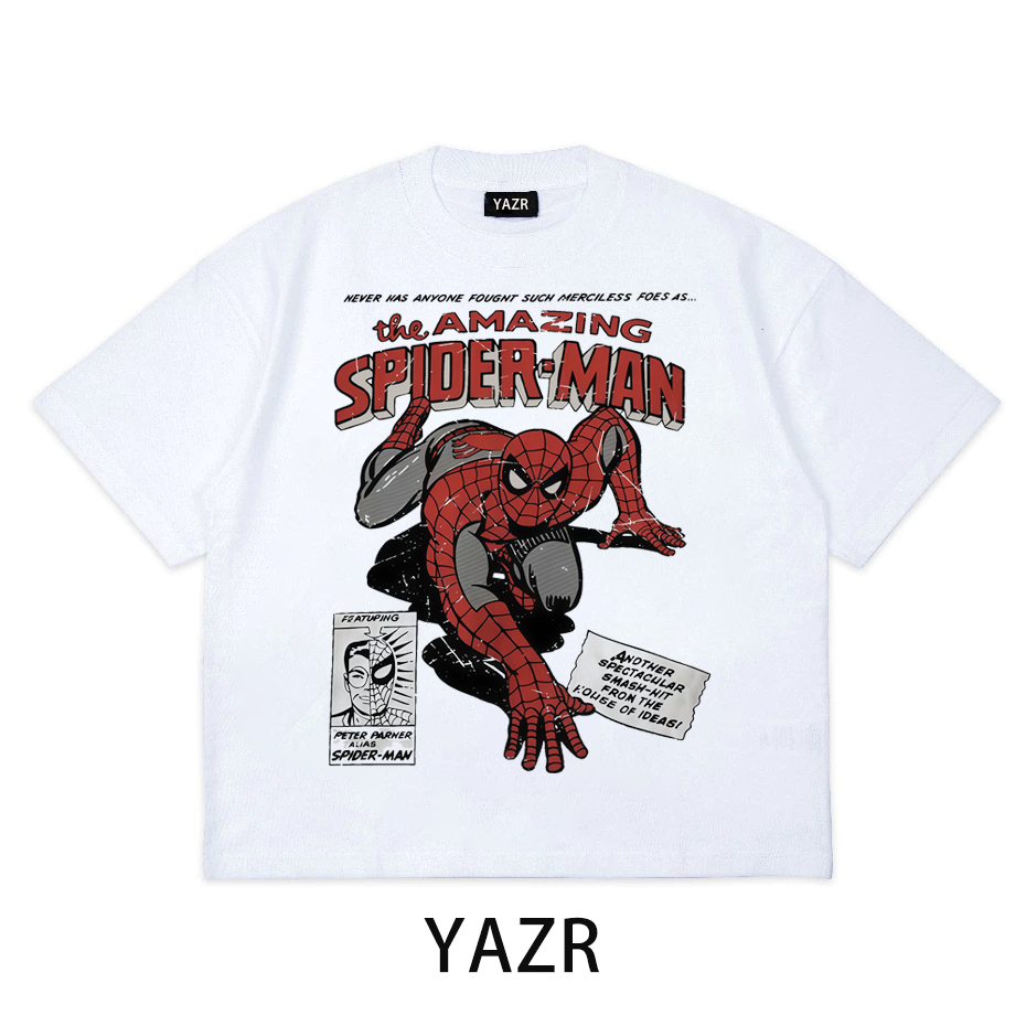 Jual YAZR Kaos Boxy Oversized SPIDER MAN T-Shirt PUTIH Unisex - Cotton ...