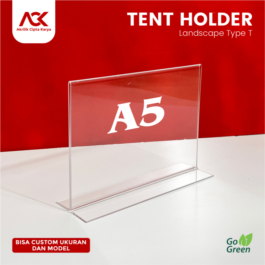 Jual Tempat Brosur Meja Akrilik A5 T Type / Acrylic Tent Card Holder A5 ...