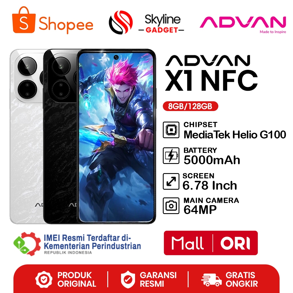 Jual Advan X1 NFC [8GB+128GB] Helio G100 - Garansi Resmi 1 Tahun | Shopee Indonesia