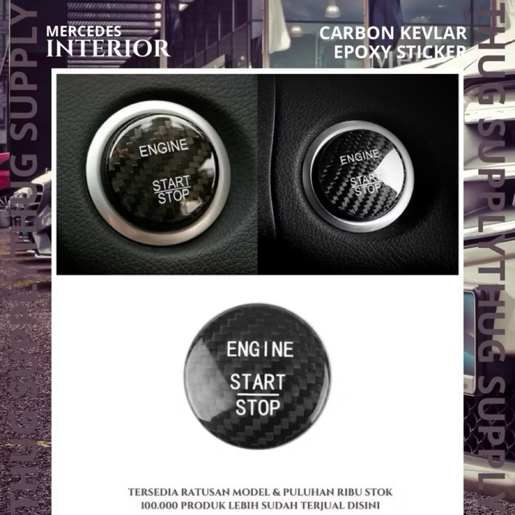 Jual COVER START STOP ENGINE CARBON FIBER KEVLAR BUTTON MERCEDES BENZ ...