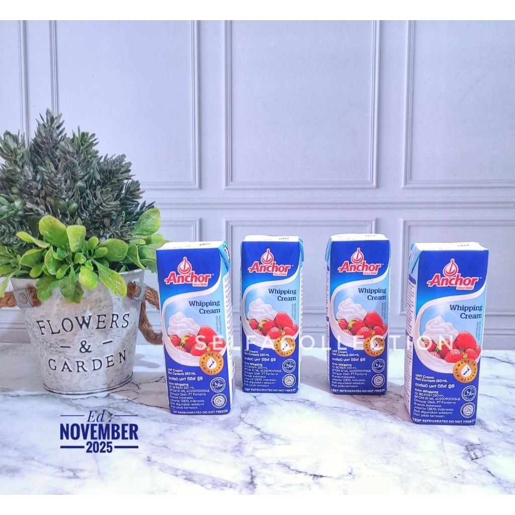 Jual Anchor Whipping Cream 250ml UHT Dairy Whipped Cream Cair Halal ...