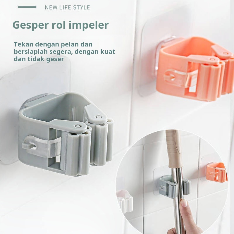 Jual Gantungan pel, klip sapu kamar mandi tanpa lubang, rak pemasangan ...