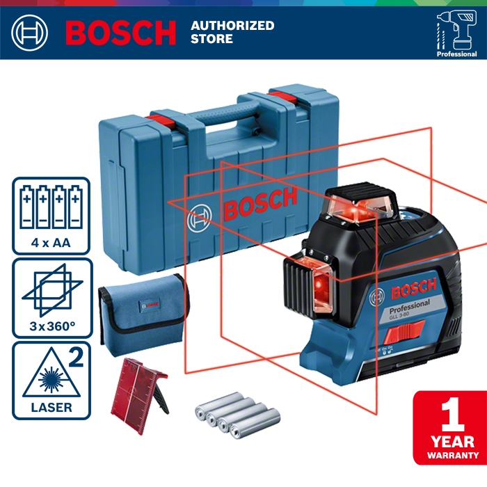 Jual Bosch Laser Line Level / Laser Garis Waterpass 30Meter GLL 3-80 ...