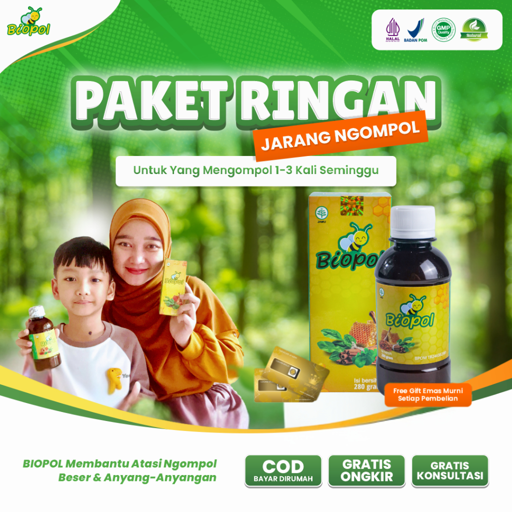 Jual BIOPOL Original Madu Obat Ngompol Herbal Stop Ompol Beser & Anyang ...