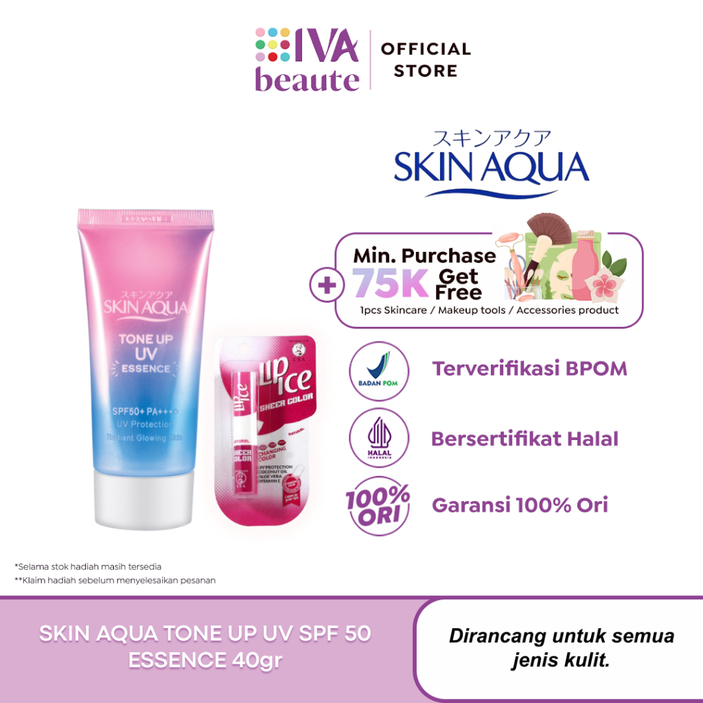 Jual SKIN AQUA TONE UP ESSENCE SPF 50+ PA++++| Sunscreen Tone Up Wajah ...