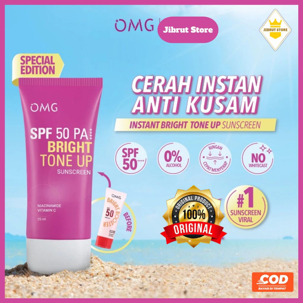 Jual OMG Oh My Glam Bright Tone Up Sunscreen Tabir Surya SPF 50 PA ...