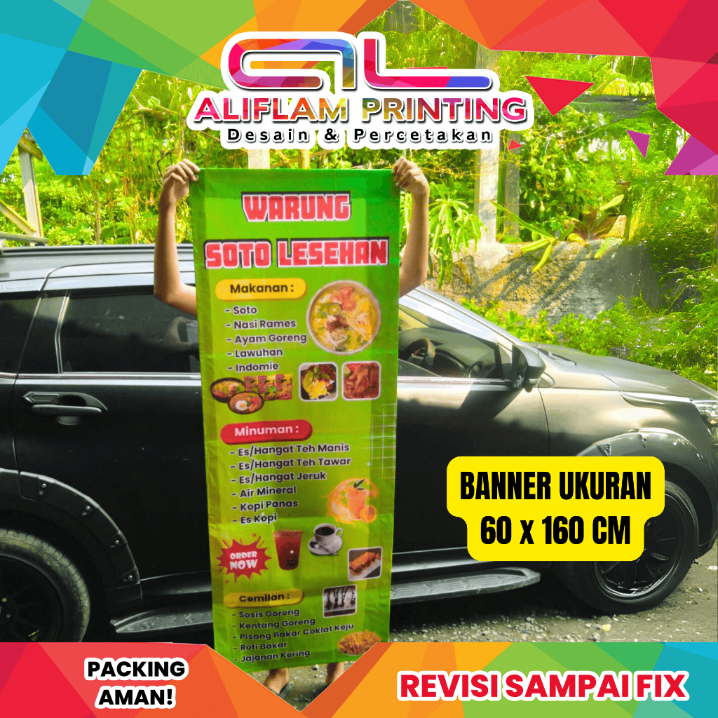 Jual CETAK BANNER SPANDUK UKURAN 60x160 CM | GRATIS DESAIN | Revissi ...