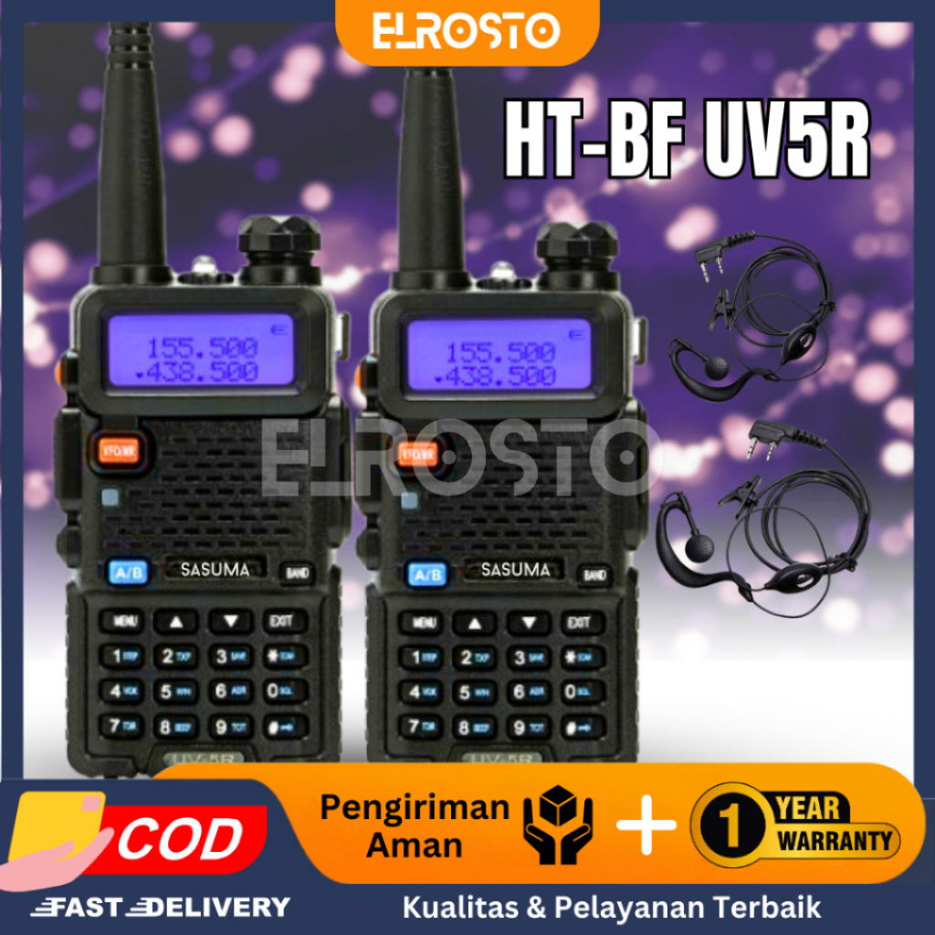Jual ELROSTO UV5R Walkie Talkie Dual Band 5W 128CH UHF+VHF handy talkie | Shopee Indonesia