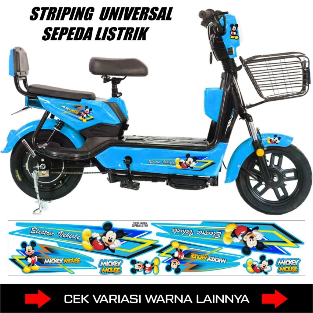 Jual Sticker Mickey mouse Sepeda Listrik Anak / Striping Universal ...