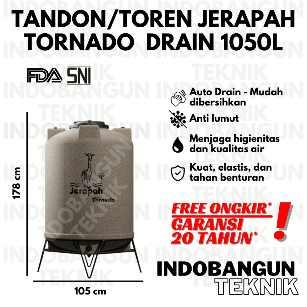 Jual Tangki Tandon Toren Jerapah Tornado Drain 1050 Liter 1000 Liter ...