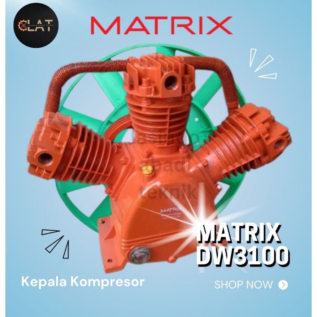 Jual Kepala Kompresor 10HP DV3100 MATRIX / Bare Air Head Compressor 10 ...