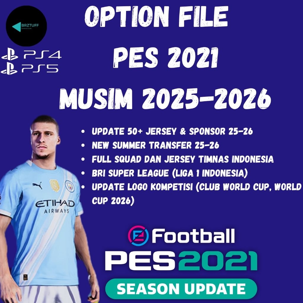 Jual NEW Update Patch PES 2021 PS4 PS5 (Ori) PC (option file) Juli 2025 ...