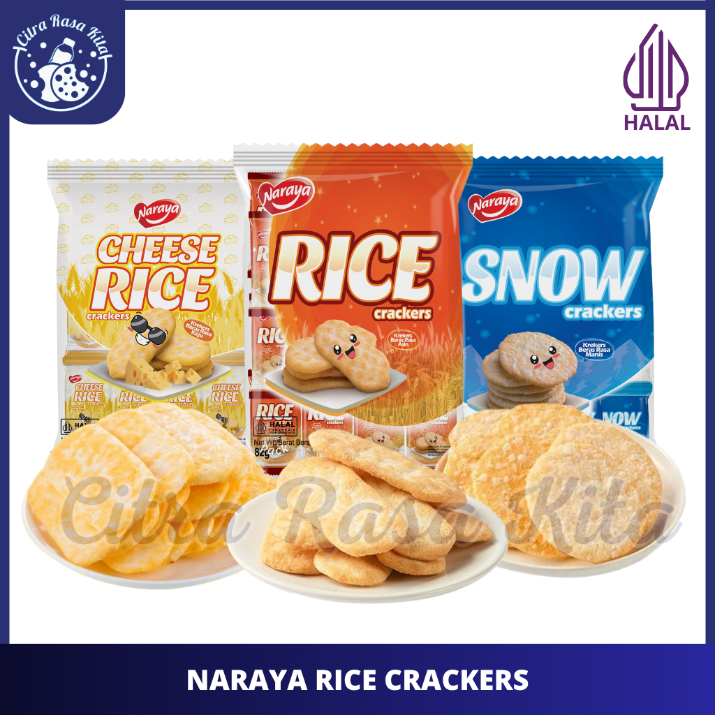 Jual Naraya Rice, Snow & Cheese Crakers - Krekers Beras Halal | Shopee ...