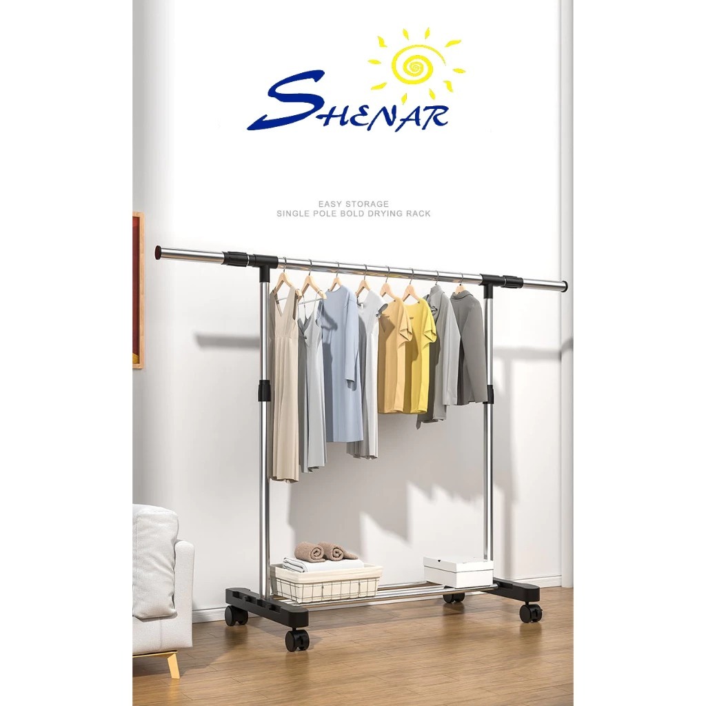 Jual SINGLE STAND HANGER GANTUNGAN BAJU RAK GANTUNGAN SERBAGUNA 4 RODA ...