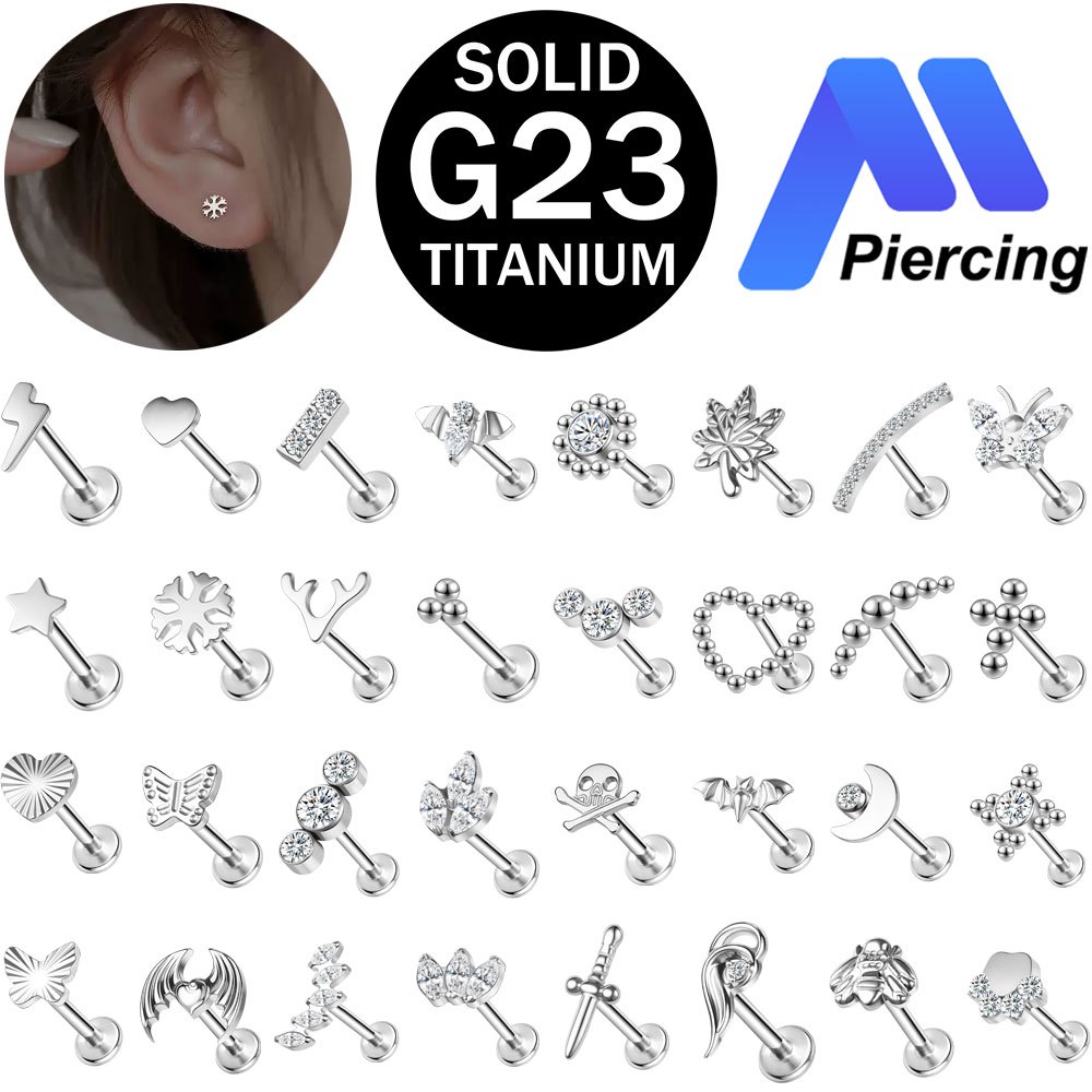 Jual 1 Buah G23 Titanium Tindik Labret Bat Skull Anting Piercin Punk ...
