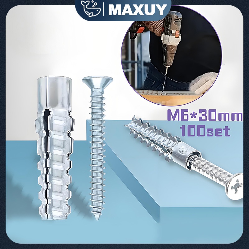 Jual 10x60mm Angkur Baut Pengait Skrup Tembok Zinc Plated Expansion ...