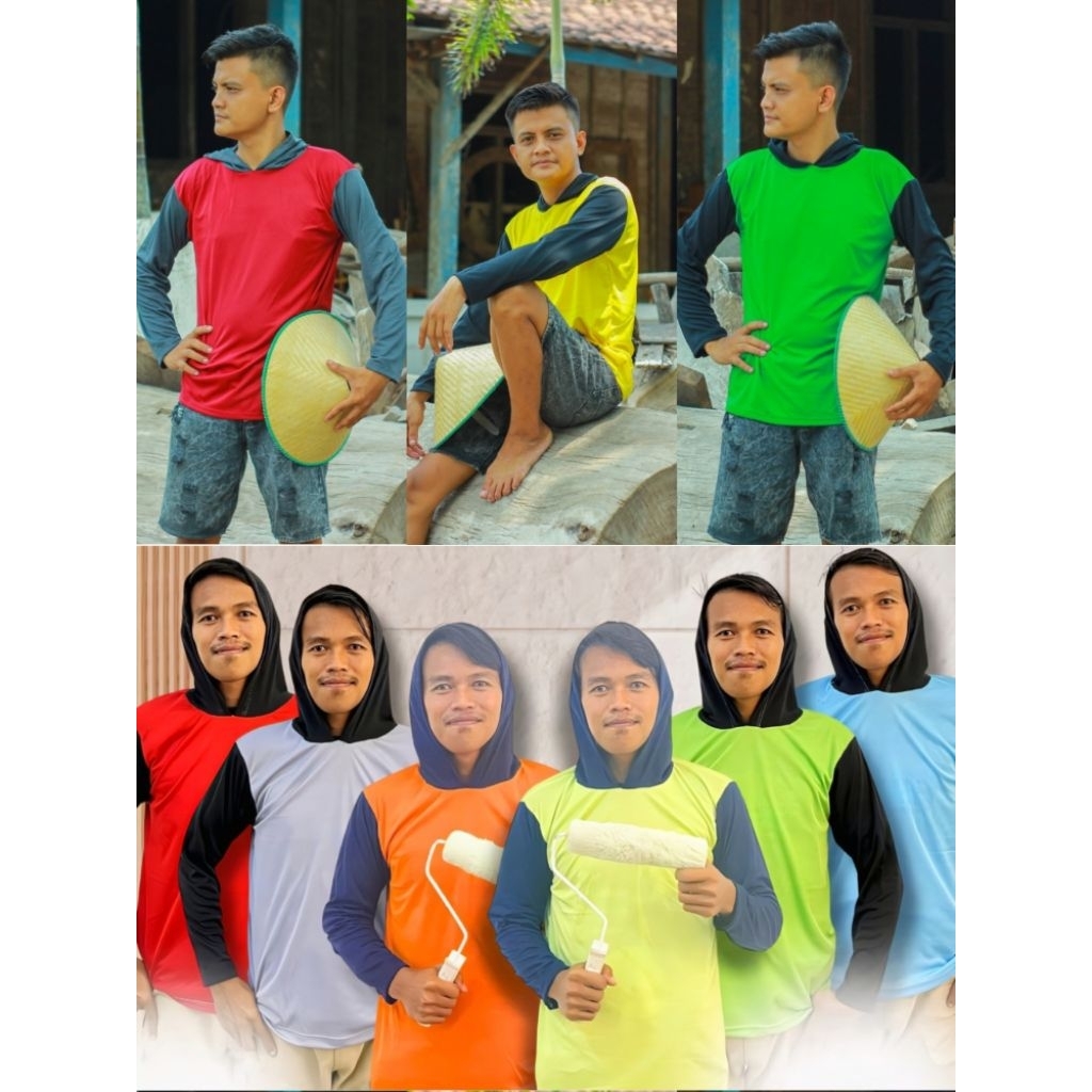 Jual Promo 3 pcs Kaos Basahan Baju Tani Kaos Kerja Kuli Proyek Kupluk ...