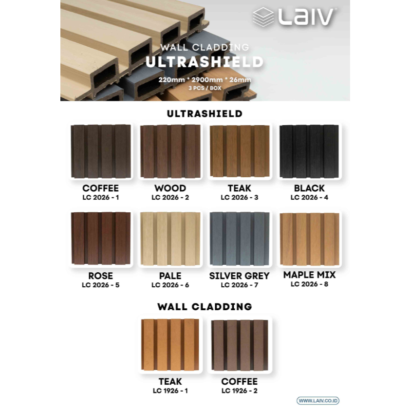 Jual Wallpanel Outdoor Laiv/ WPC Outdoor Wood Panel Kisi-Kisi ...