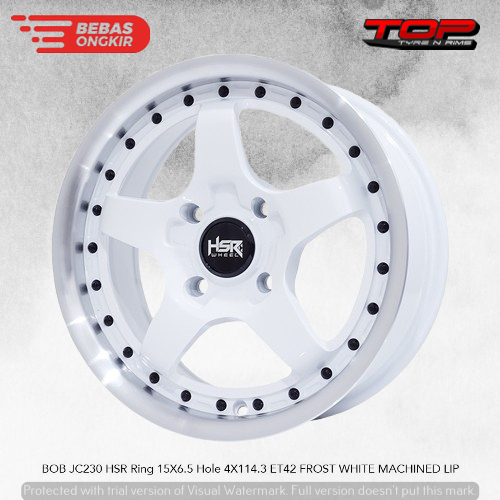 Jual Velg Mobil BOB HSR R15 Pcd 4X114,3 Wuling Binguo Avanza Model Samlong Palang Lima r15 ...